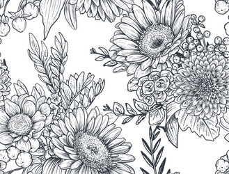 Floral tile pattern flower background garden Vector Image