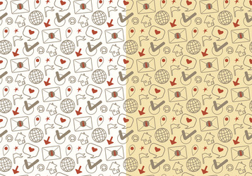 Social media icon symbols seamless pattern love Vector Image