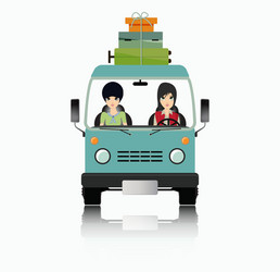 Luggage vans Royalty Free Vector Image - VectorStock