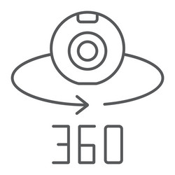 Camera 360 line and glyph icon device Royalty Free Vector