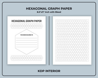 Hexagonal graph paper notebook kdp interior Vector Image