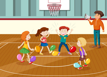 Kids doing physical activity Royalty Free Vector Image