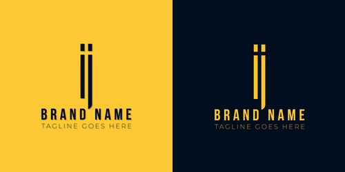 Initial letters ij monogram logo design bundle Vector Image