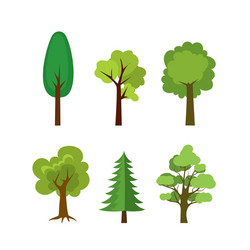 Six trees setisolated on white background Vector Image
