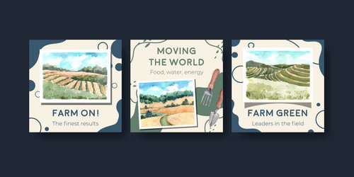 Ads template with farm organic concept design Vector Image