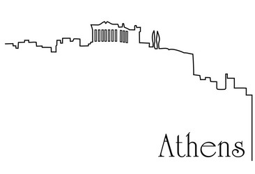 One single line drawing athens city skyline Vector Image