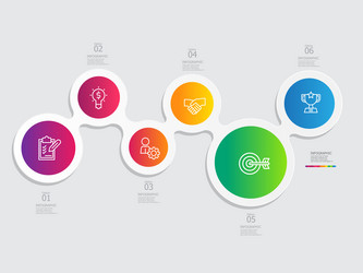 Round circle timeline infographic element report Vector Image