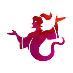 Genie logo design template pattern colors Vector Image
