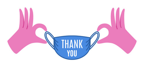 Thank you for wearing mask Royalty Free Vector Image