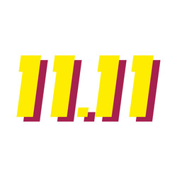 11 lettering fucshia color Royalty Free Vector Image