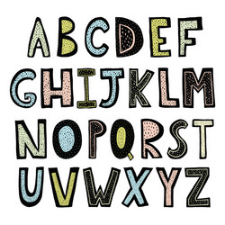 Funny hand drawn alphabet Royalty Free Vector Image