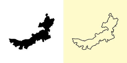 Iloilo map philippines asia filled and outline Vector Image