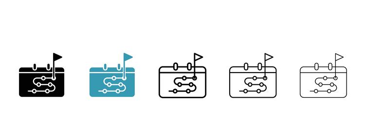 Planning icon set project communication workflow Vector Image