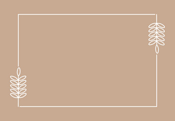 Plant branch in a rectangular frame with place Vector Image