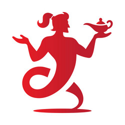 Genie logo design template inside a circle Vector Image