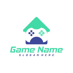 House game logo template joystick design icon Vector Image