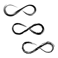 Infinity looped brush stroke curved dry Royalty Free Vector