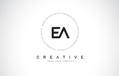 Ea e a logo design with black and white creative Vector Image