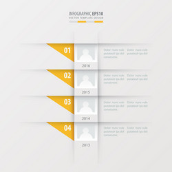 Timeline template yellow color Royalty Free Vector Image