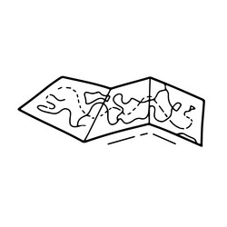 Paper folded map sketch map for camping hiking Vector Image
