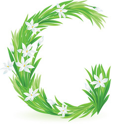 Spring flowers alphabet t Royalty Free Vector Image