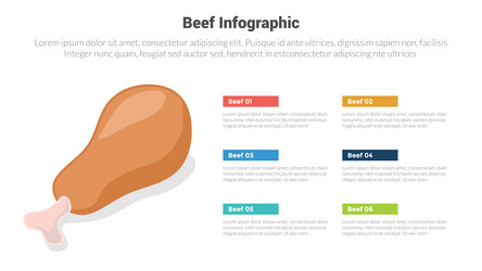 Beef or meat food infographics template diagram Vector Image