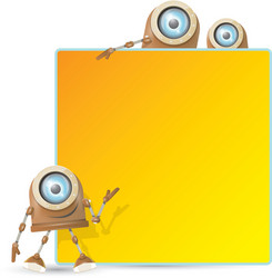 Brown cartoon robot isolated on white Royalty Free Vector