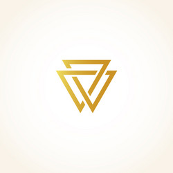 Isolated abstract golden color triangles contour Vector Image
