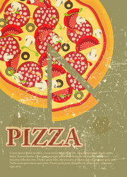 Retro pizza menu template Royalty Free Vector Image