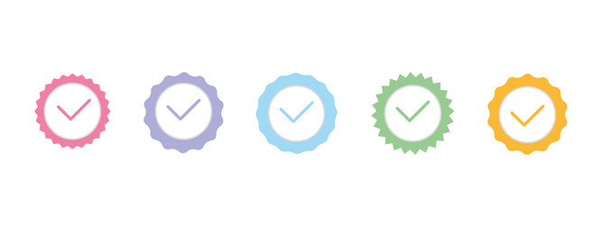 Vintage labels badge check icon verify icon stam Vector Image