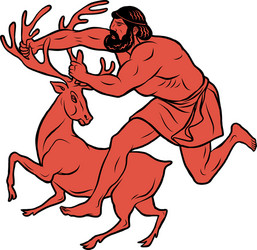 Ceryneian hind 12 labours hercules heracles Vector Image