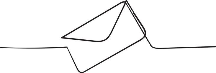 One continuous line drawing email icon Royalty Free Vector