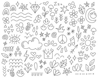 Set of characters faces in doodle style Royalty Free Vector