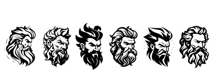 Ancient greek man head logo Royalty Free Vector Image