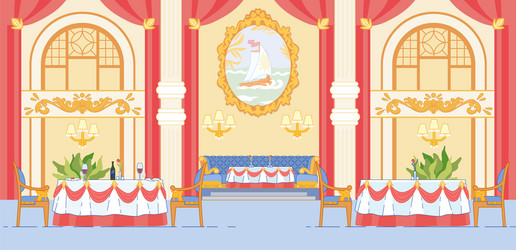 Cartoon banquet hall interior design Royalty Free Vector