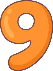 Nine digit comic sticker Royalty Free Vector Image