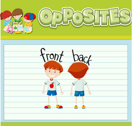 Opposite words for front and back Royalty Free Vector Image