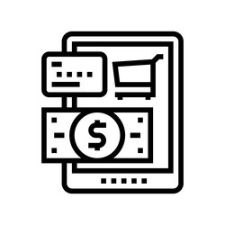 Payment icon outline money pay Royalty Free Vector Image