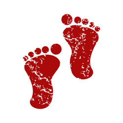 Pixel art bare footstep logo Royalty Free Vector Image