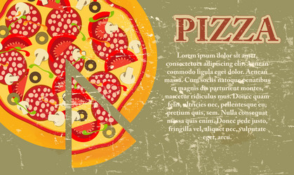 Retro pizza menu template Royalty Free Vector Image