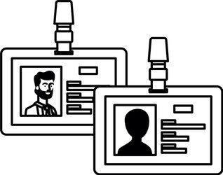 Silhouette identification card with white Vector Image