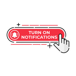 Turn on notification button icon for social media Vector Image