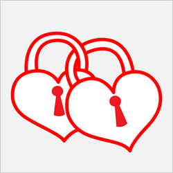 Two hearts hugging in flat Royalty Free Vector Image