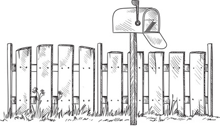 White Picket Fence Drawing