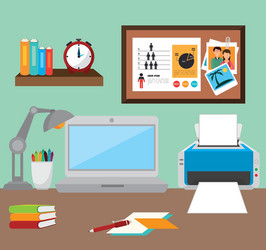 Work office design Royalty Free Vector Image - VectorStock