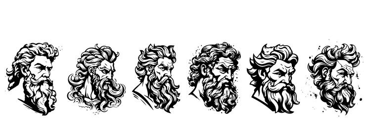 Ancient greek man head logo Royalty Free Vector Image