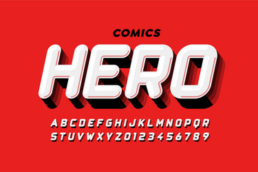Super power comics style font alphabet letters Vector Image