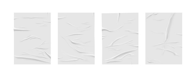 Glued paper wrinkled effect badly wet Royalty Free Vector