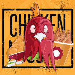 Chicken time fast food Royalty Free Vector Image