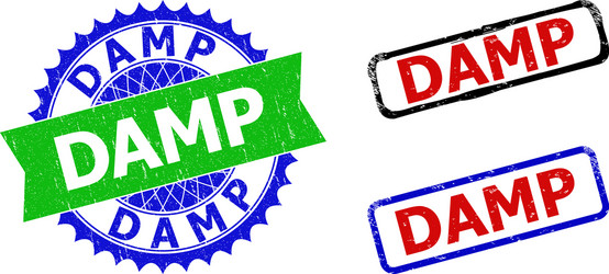 Wet floor rosette and rectangle bicolor stamp Vector Image